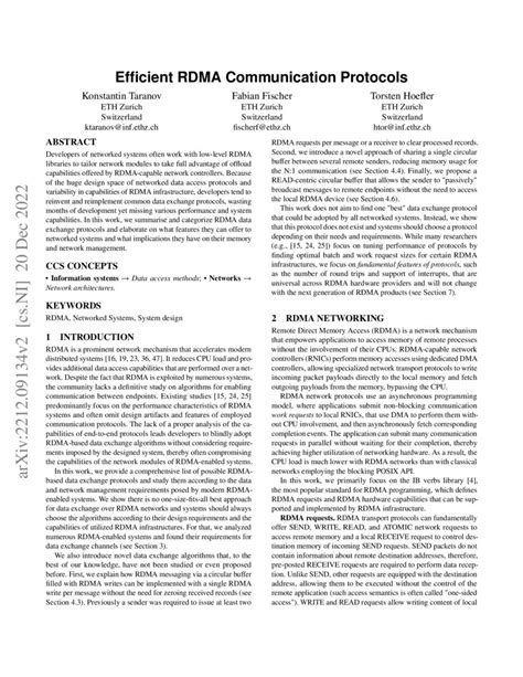 Efficient Rdma Communication Protocols Deepai