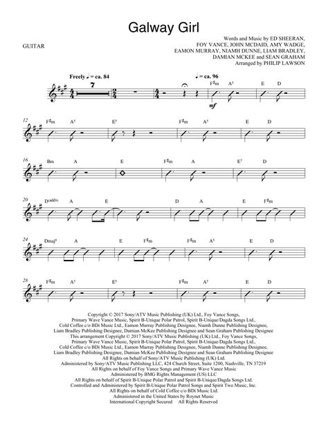 Galway Girl Electric Guitar By Philip Lawson Sheet Music For Choir