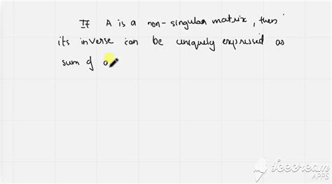 SOLVED Which Of The Following Statement S Is True Inverse Of A