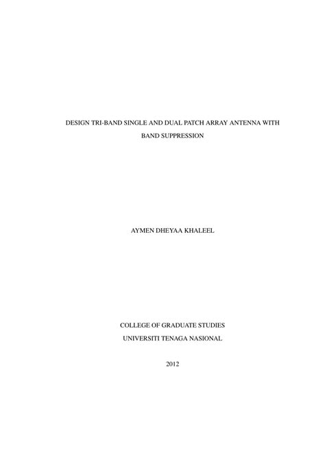 pdf design tri band single and dual patch array antenna with band