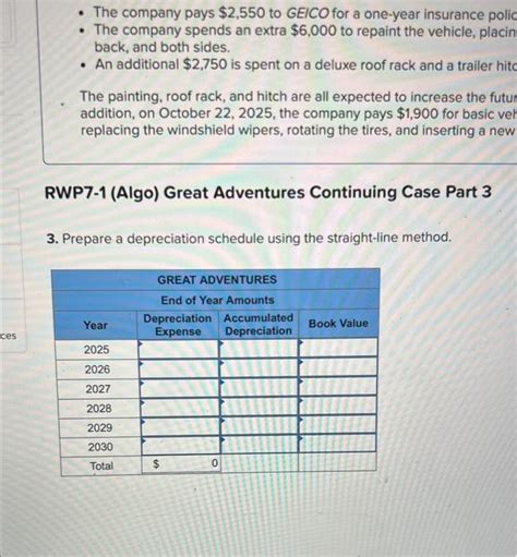 Solved Aequired Information RWP 1 Algo Great Adventures Chegg Com