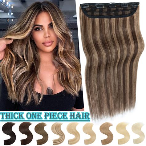 Benehair Clip Hair Extensions Thick One Piece 100 Remy Real Human Hair