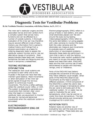 Fillable Online Vestibular The Inner Ears Vestibular Organs And The Fax