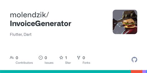 GitHub Molendzik InvoiceGenerator Flutter Dart