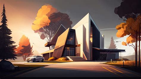 Creative Building Villa Building Powerpoint Background For Free