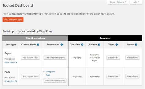 Set Up Custom Post Types Custom Fields And Custom Taxonomies Toolset