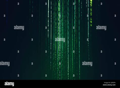 Green Lights Illuminated Vertical Dashed Lines Stock Photo Alamy