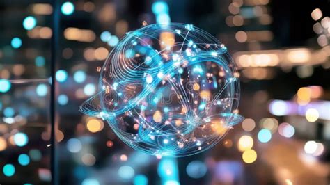 Abstract Blue Sphere Captivating Blend Of Light Texture And Modern