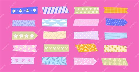 Premium Vector Washi Tape Element Vector Illustration Set