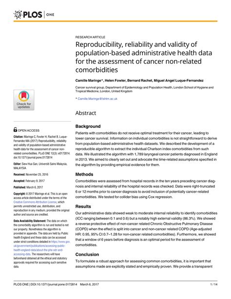 Pdf Reproducibility Reliability And Validity Of Population Based Administrative Health Data
