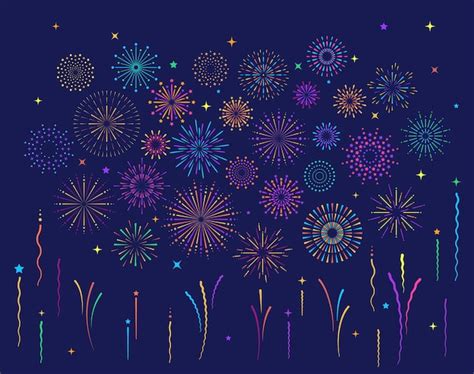 Premium Vector Star Shape Colorful Fireworks Explosion Pattern Set