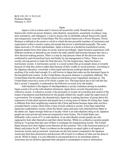 Bus 150 Paper Bus 150 02 11 30 12 Professor Hunter February 5