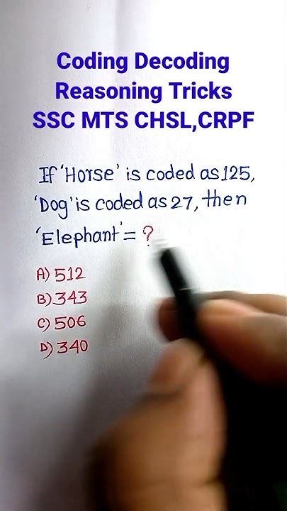 Coding Decoding Coding Decoding Reasoning Tricks Reasoning For Ssc Gd Shorts Tumijitbe