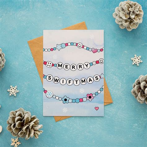Swiftie Christmas Card Merry Swiftmas Friendship Bracelet Card The