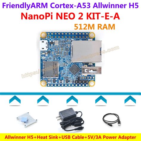 FriendlyARM NanoPi NEO2 Development Board 512MB 1GB RAM Heatsink 5V 3A