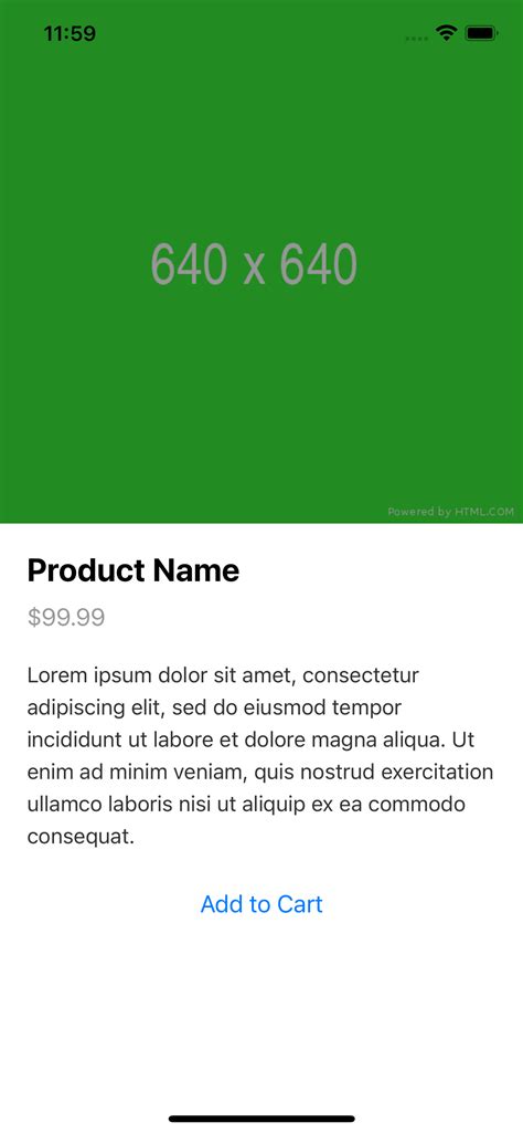 React Native Product Detail View Template