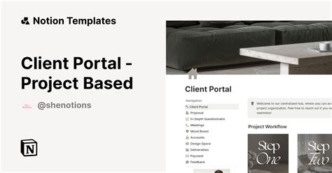Client Portal Project Based Template By She Notions Notion Marketplace