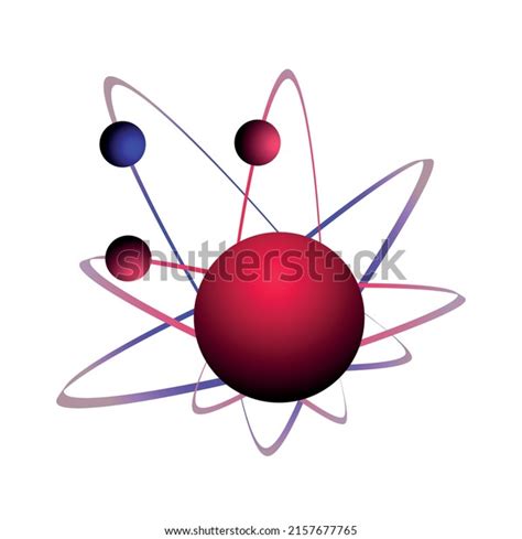 Atom Model Logo Isolated On White Stock Vector Royalty Free