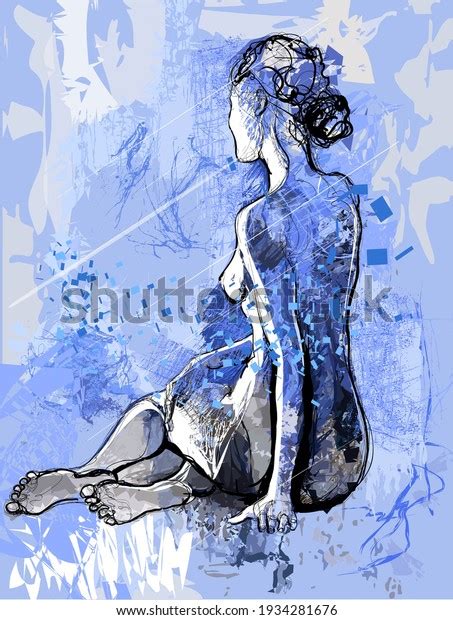Beautiful Naked Woman Model Pose Over Stock Vector Royalty Free Shutterstock