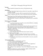 SCMA Chapter 10 Ethnography And Participant Observation Docx SCMA