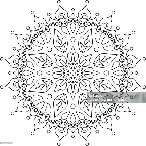 圖曼陀羅為著色塗鴉素描向量圖形及更多刺繡圖片 刺繡 圓形 對稱 Istock