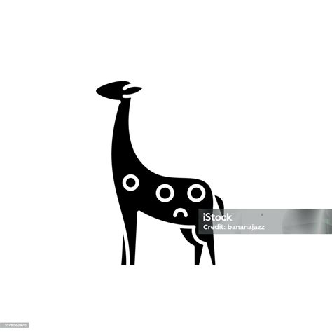 Girafe Noire Icône Vector Signe Sur Fond Isolé Symbole De Concept De