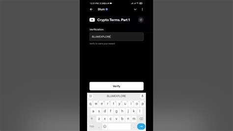 Blum Verify Code Today Blum Code 12 October Youtube