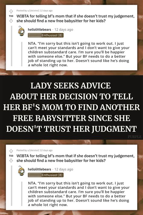 Lady Seeks Advice About Her Decision To Tell Her Bf S Mom To Find