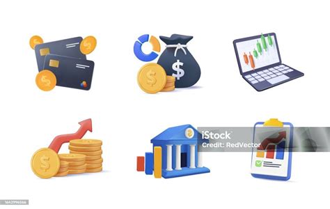 투자 전략 무역 서비스 재무 관리와 관련된 3d 아이콘 세트 3d Ui 픽토그램 및 인포그래픽 3차원 형태에 대한 스톡 벡터 아트 및 기타 이미지 Istock