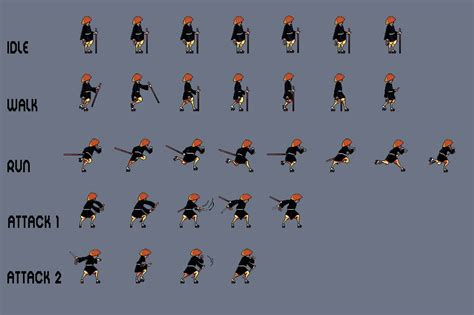 Free Ninja Sprite Sheets Pixel Art Behance