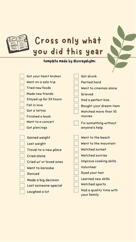 Checklist Template For Your Life Planner
