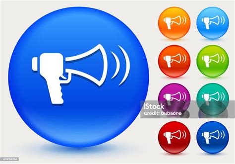 Vetores De Ícone De Protestos Megafone No Círculo De Cores Brilhantes