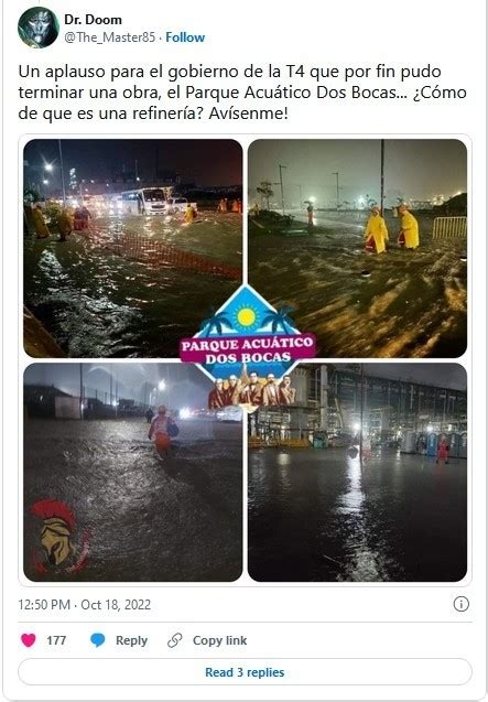 Refinería Dos Bocas se inunda y critican en redes la megaobra de López