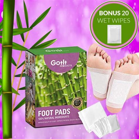 Pack Of 20 Bamboo Foot Patches Bamboo Vinegar Foot Pads All Natural