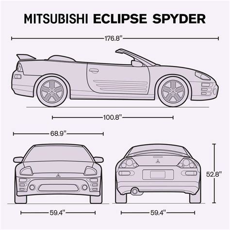 Mitsubishi Eclipse Spyder Car Blueprint Vector Art At