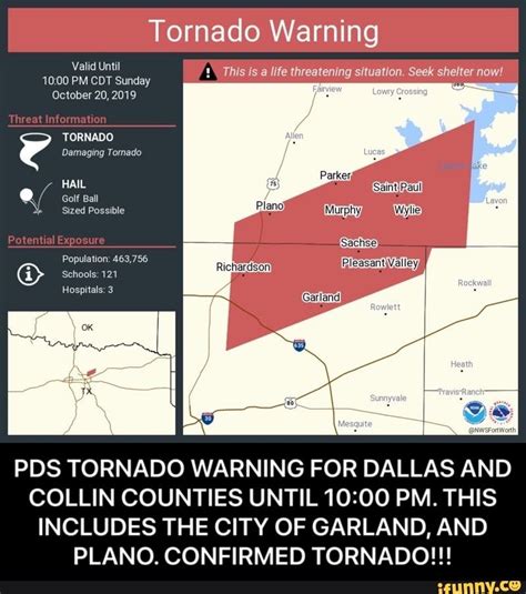 Pds Tornado Warning For Dallas And Collin Counties Until 1000 Pm This