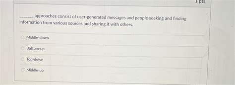 Solved Approaches Consist Of User Generated Messages And