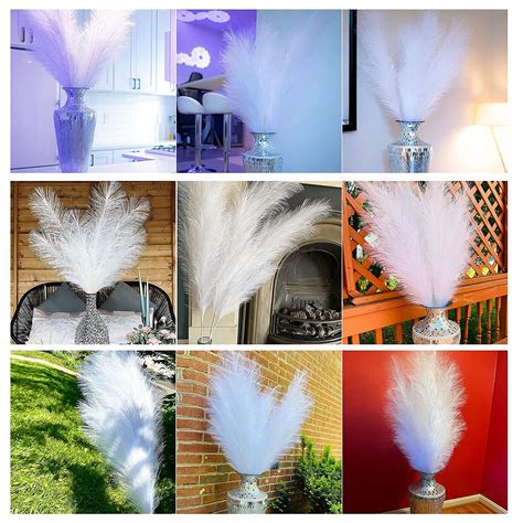 Faux Pampas Grass Decor Tall 43110cm 4 Stems Fluffy Artificial