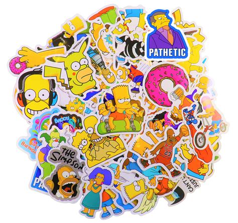 Buy Puraesla Cartoon Sticker Pack 66Pcs The Simpson Waterproof Vinyl
