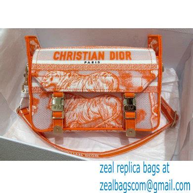 Dior Small Diorcamp Bag In Toile De Jouy Transparent Canvas Fluorescent