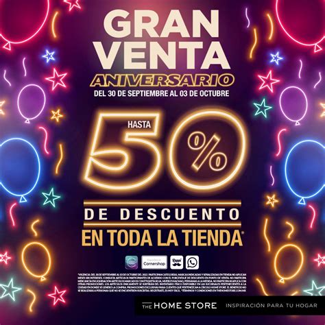 Venta De Aniversario The Home Store 50 De Descuento En Toda La Tienda