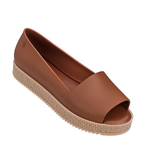 Melissa Womens Puzzle Peep Toe Flats In Brown Modesens