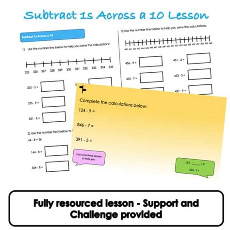 Addition And Subtraction Subtract 1s Across A 10 Lesson By Kg Resources