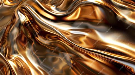 Abstract Background With Liquid Metal Texture Contemporary Metallic Silver And Gold Dynamic
