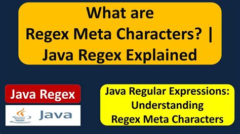what are the regex meta characters java regex java regular
