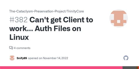 can t get client to work auth files on linux · issue 382 · the