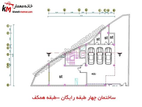 ساختمان چهار طبقه رایگان 25 55×18 60 خانه معمار