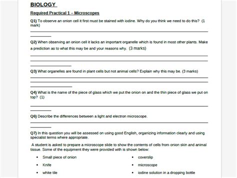 AQA GCSE Triple Science Physics Chemistry And Biology ALL Required Practicals Exam Questions