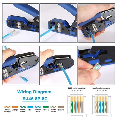 Network Cable Tester Rj45 Crimp Tool Kit Cat5 Cat5 Grandado
