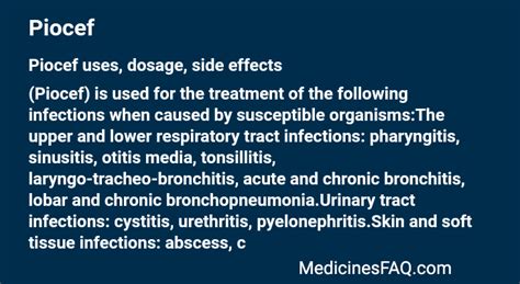 Piocef Uses Dosage Side Effects Food Interaction And Faq